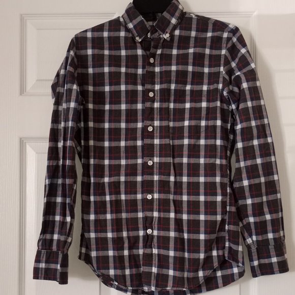 J. Crew | Shirts | J Crew Red Blue Gray Plaid Button Down Shirt | Poshmark
